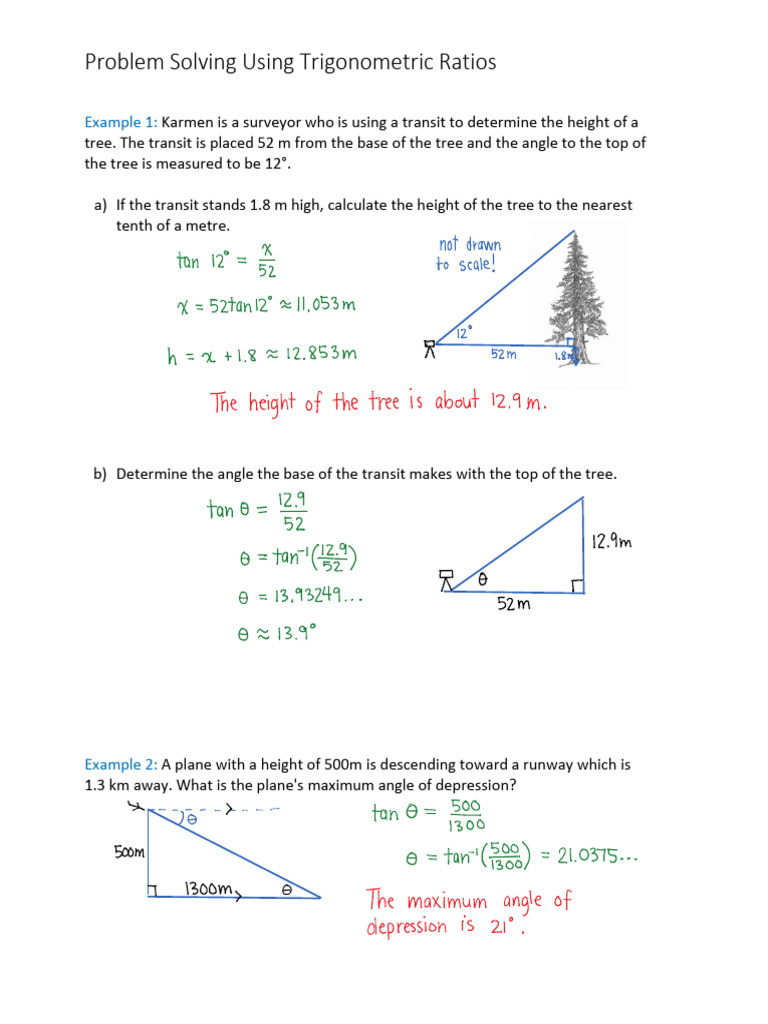 Trig Word Problems | PDF