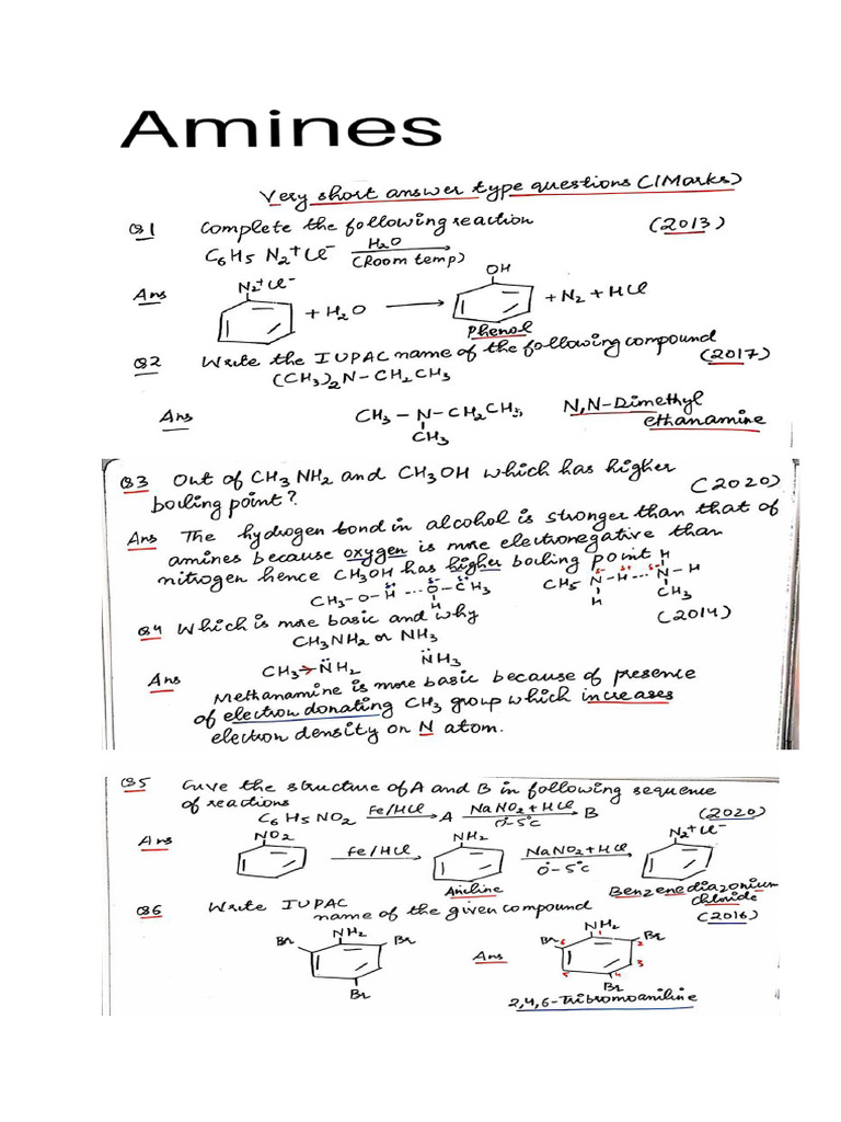 12th Amines PY Questions | PDF