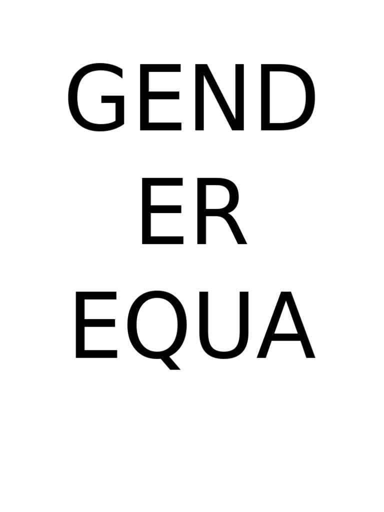 Gender Equality and Inequalities | PDF
