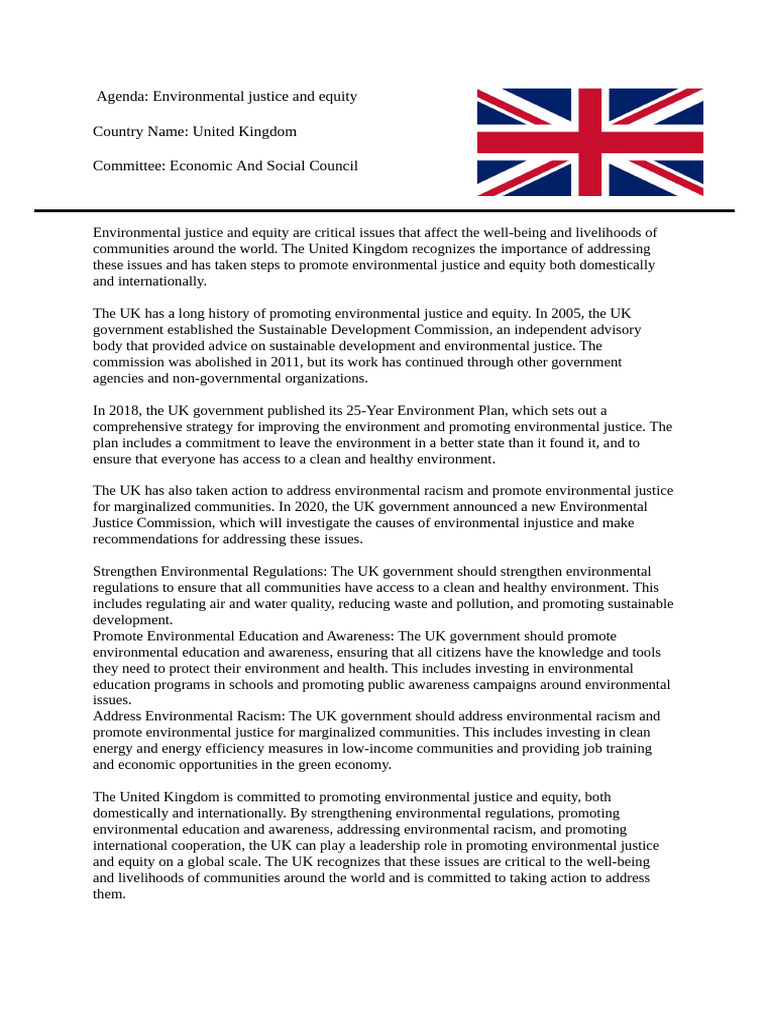 Environmental Justice and Equity - UNITED KINGDOM | PDF ...