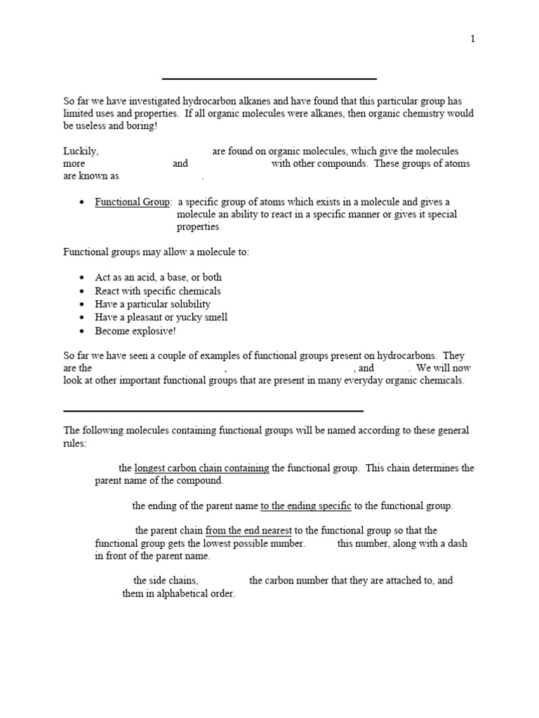 (Sir D) Functional - Groups - Notes-1 | PDF | Functional Group | Ether