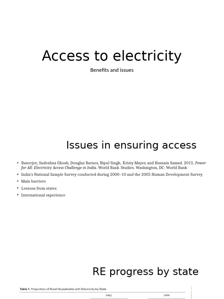 Access To Electricity | PDF | Poverty | Poverty & Homelessness