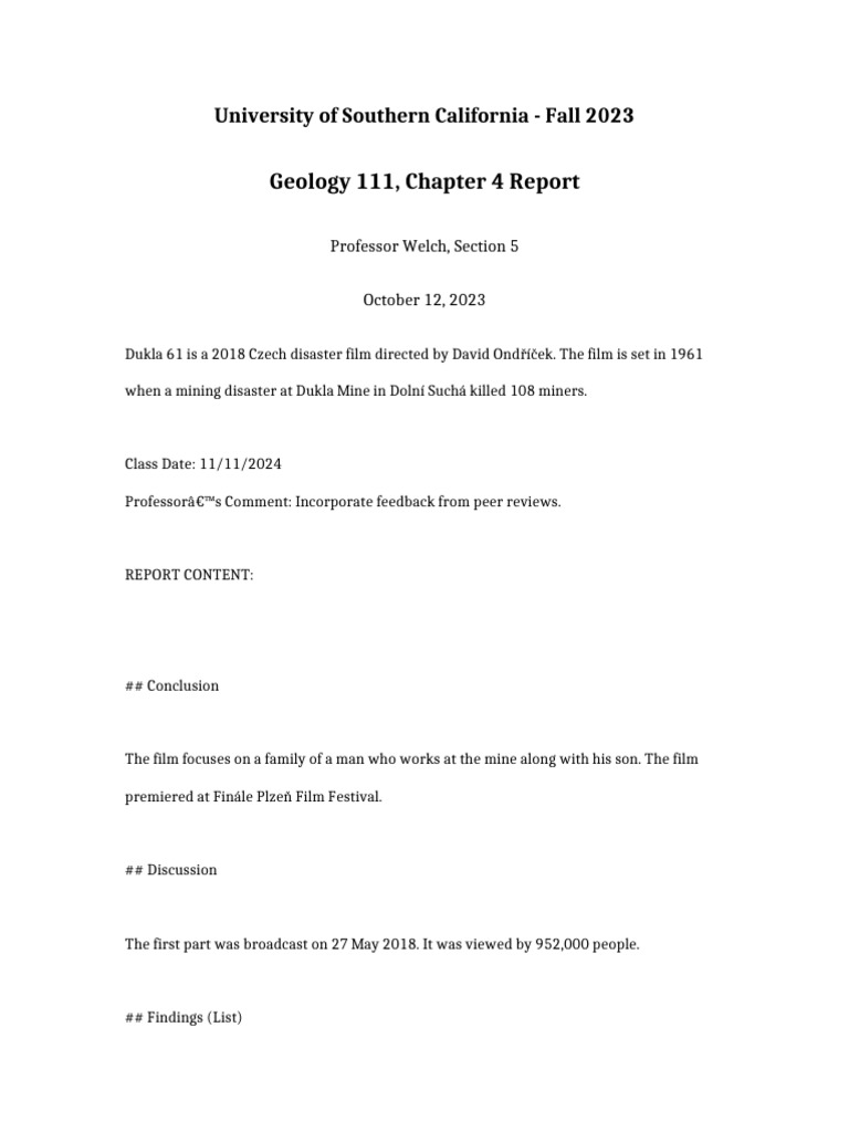 Geology 111 Chapter 4 Report | PDF