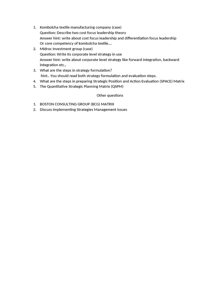 Strategic Management Case Studies Overview | PDF