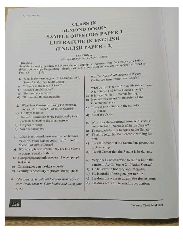 English Literature Sample Papers | PDF