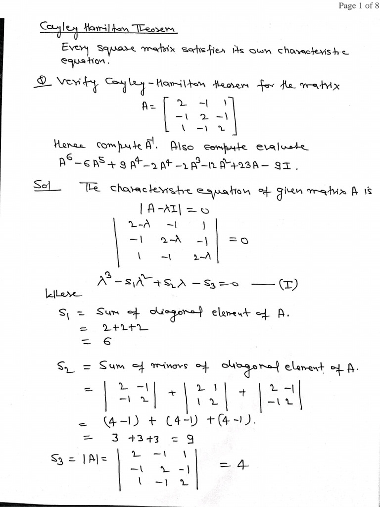 Cayley Hamilton Theorem | PDF