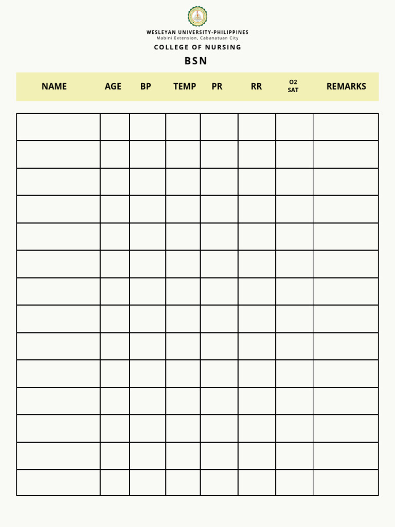 VS Chart BSN 1 | PDF