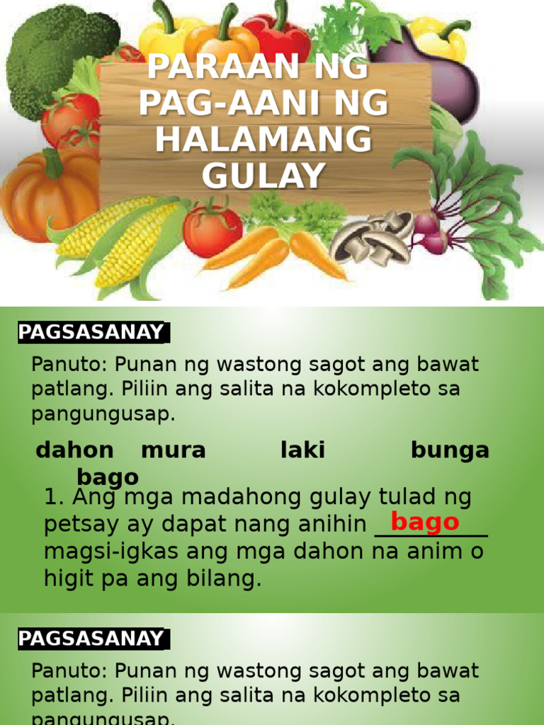 Ag-Q1-Module3-Aralin 9-Paraan NG Pag-Aani NG Halamang Gulay | PDF