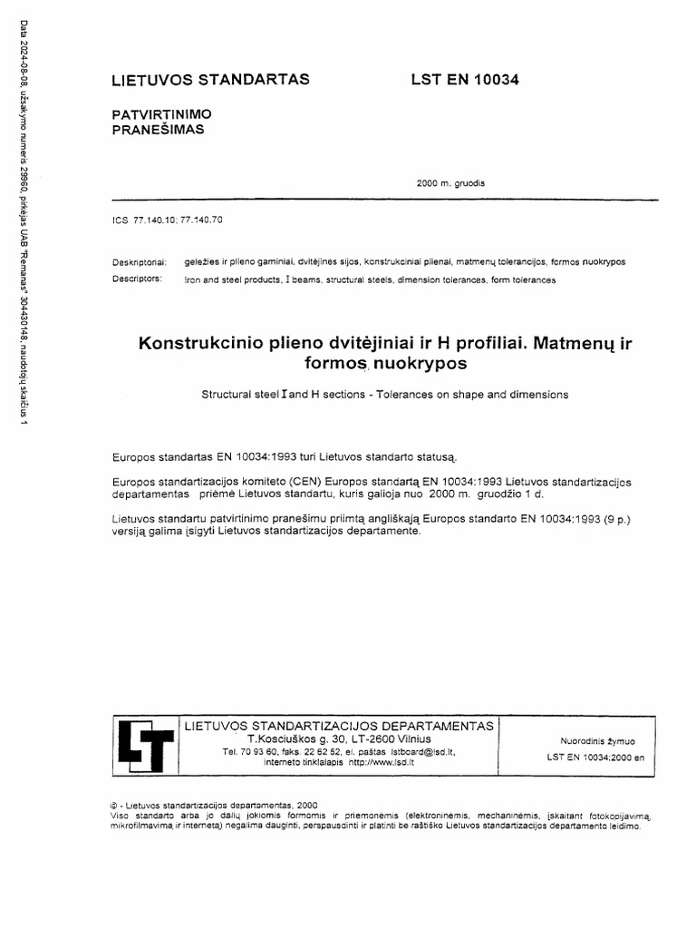 LST en 10034 - 2000 | PDF