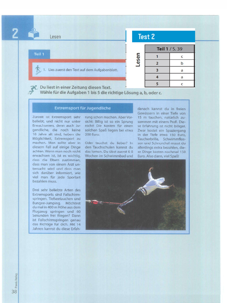 Lesen Test 2 Teil 1l | PDF