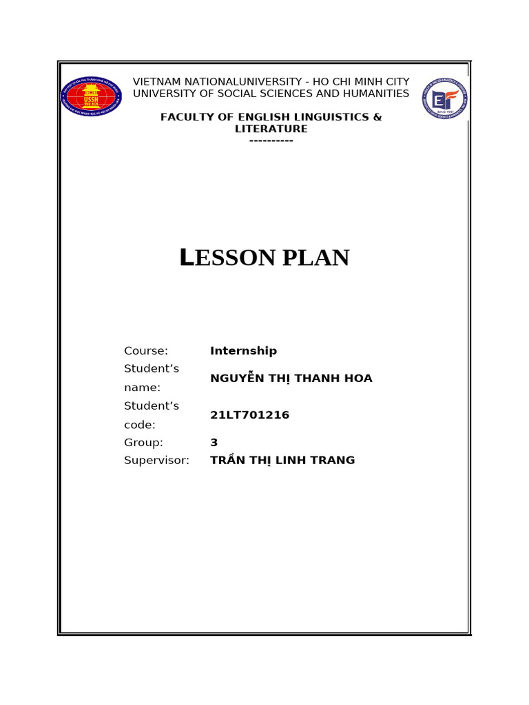 Bìa Lesson Plan | PDF