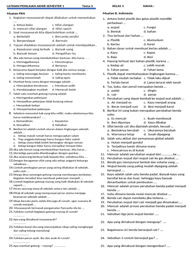 KELAS 3 PKN B.indo | PDF