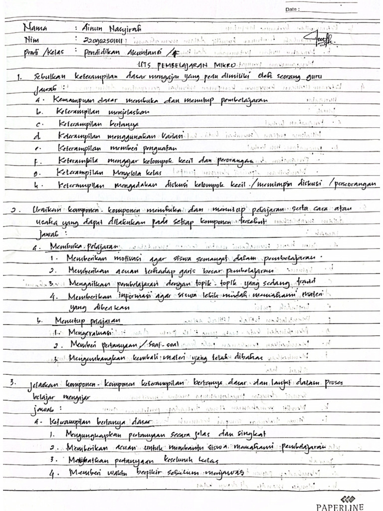 Uts Pembelajaran Mikro - F - 220902501011 | PDF