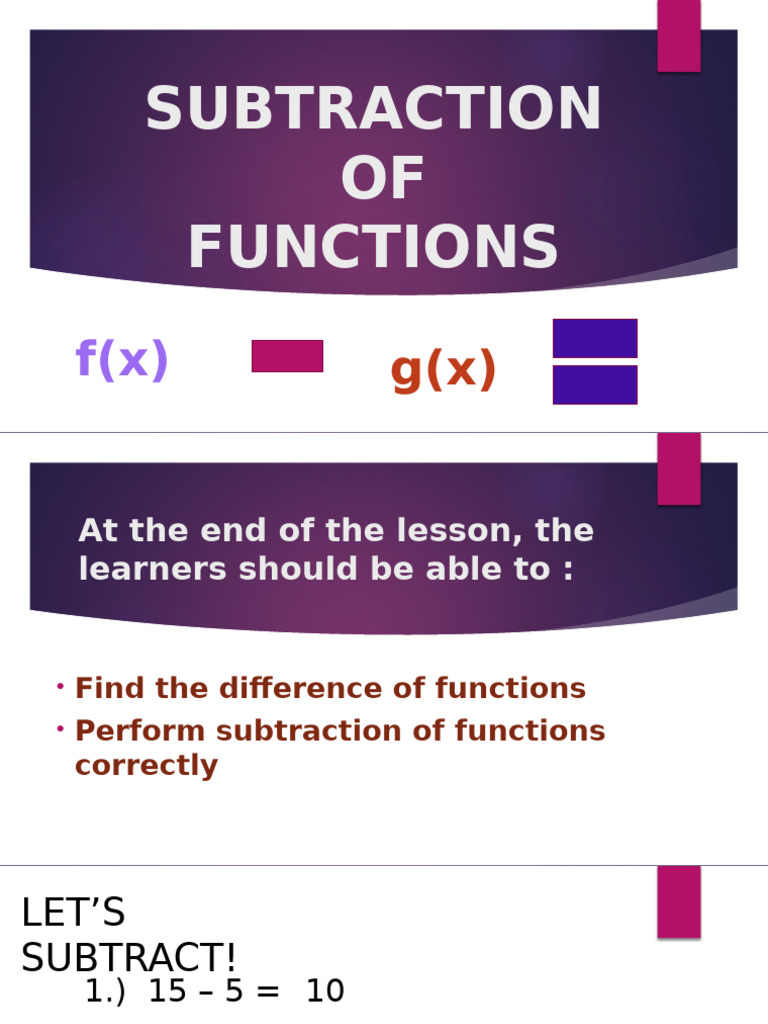 Subtraction of Functions | PDF