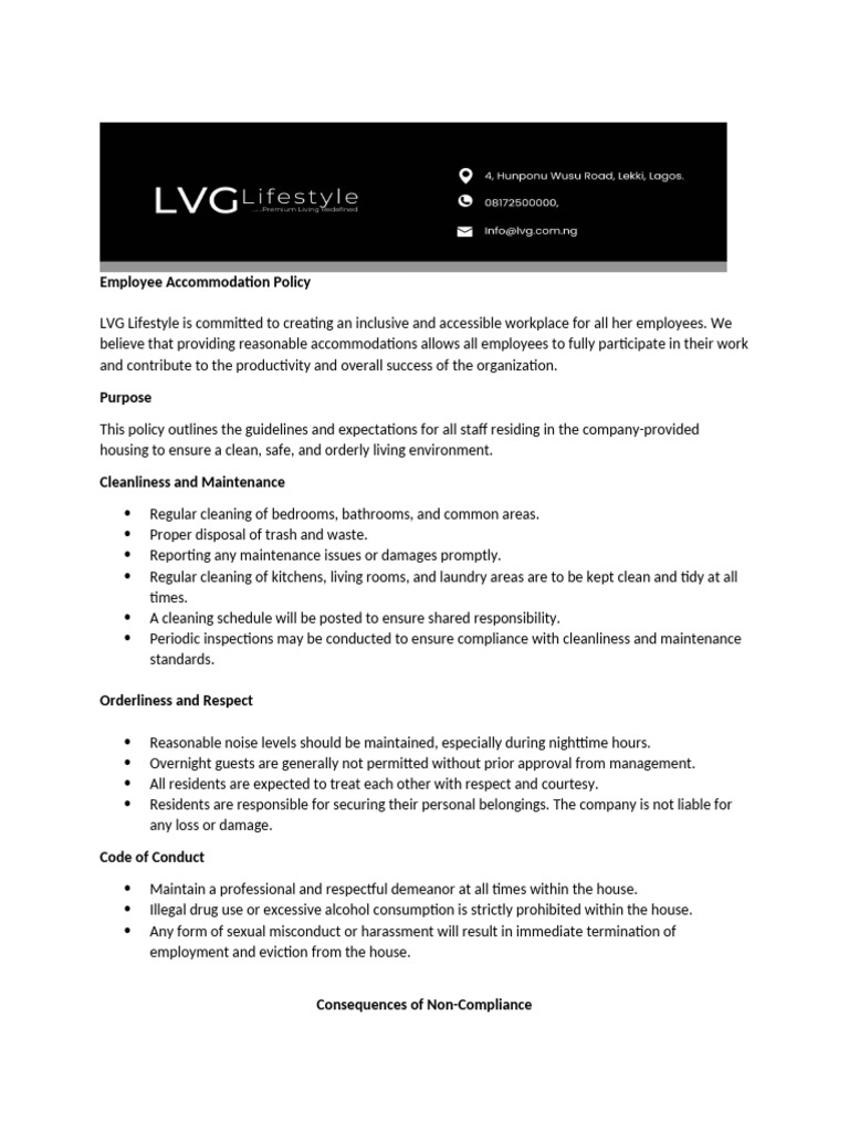 Employee Accomodation Policy | PDF | Social Policy | Social Ethics