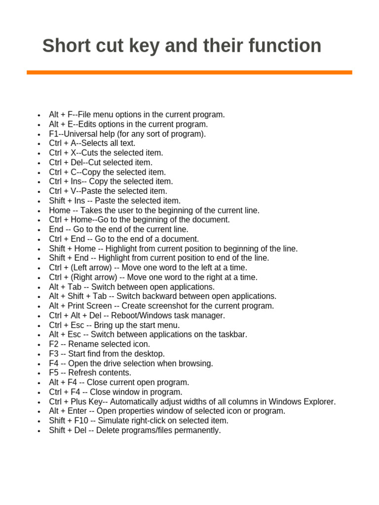 Essential Keyboard Shortcuts Guide | PDF