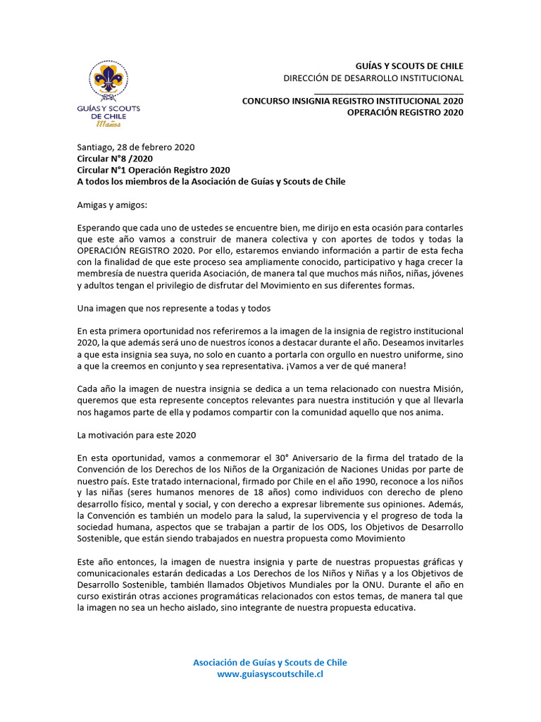 Circular 8 2020 DEN - Operacion Registro - Concurso Insignia | PDF ...