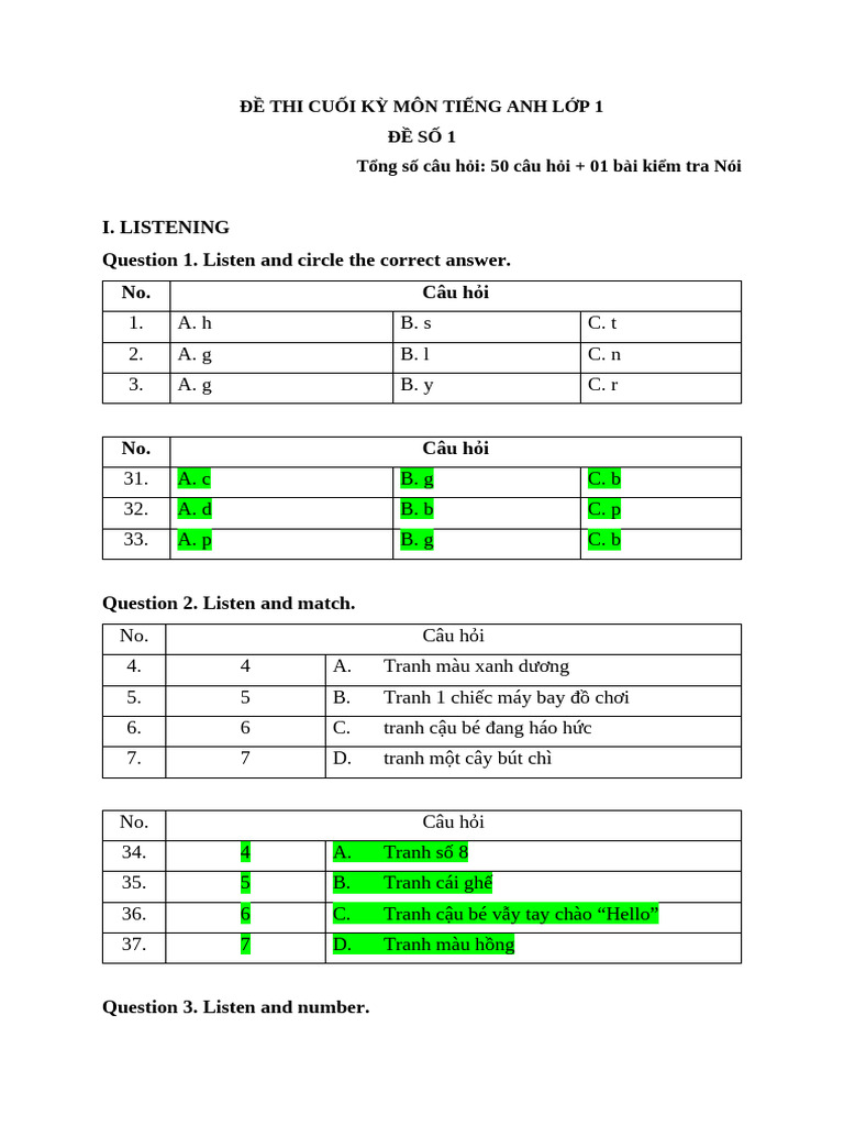 G1 - CK - Đề 1 - 51 (Keys and scripts) | PDF