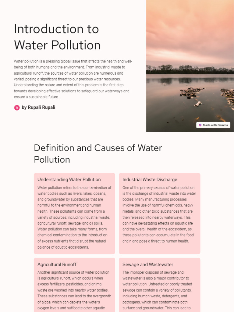 Sandip Patil Water POLUTION | PDF | Water Pollution | Water Purification