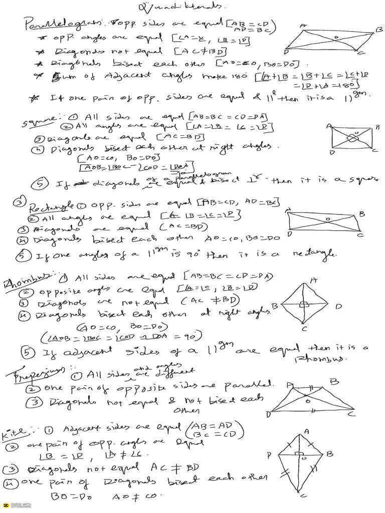 Properties of Quadrilaterals | PDF
