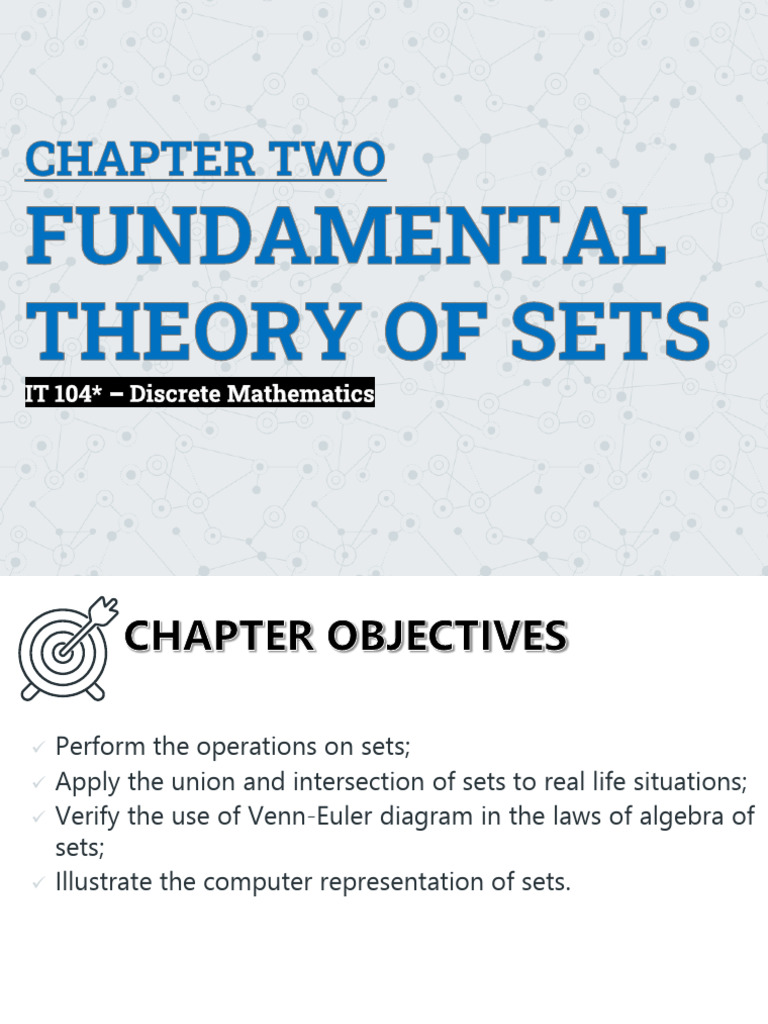 Chapter 2 Part 2 Fundamental Theory of Sets | PDF | Set (Mathematics) | Algebra
