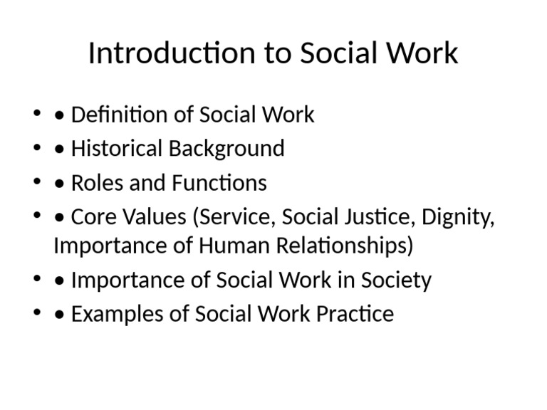 Introduction To Social Work | PDF