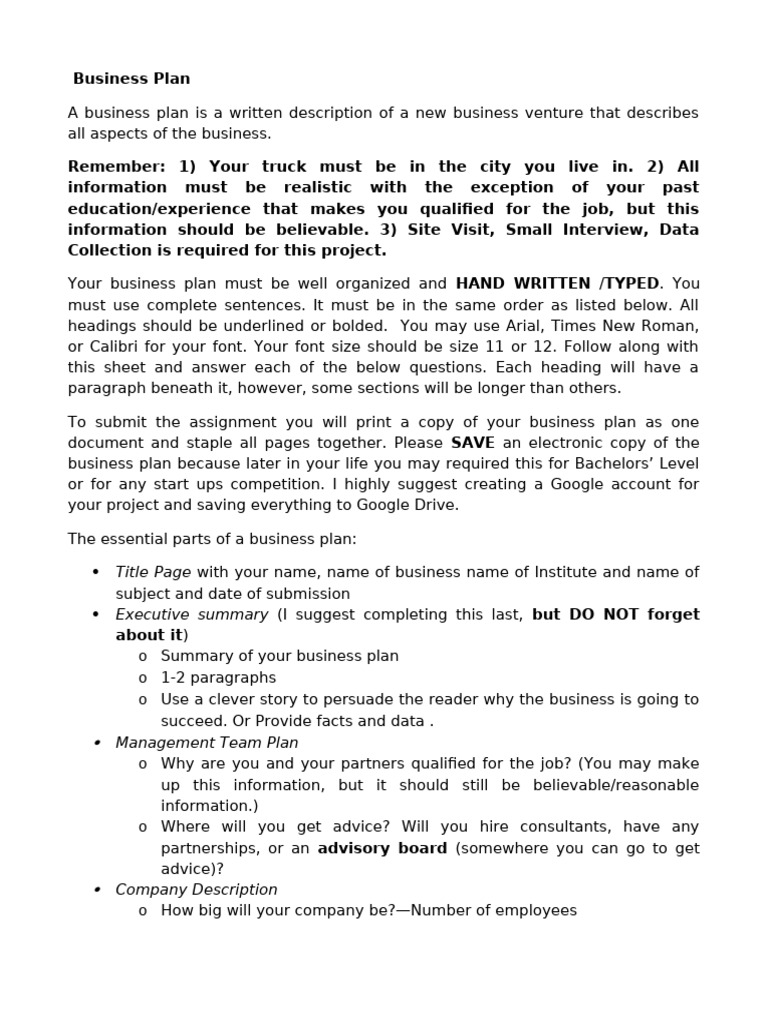 NCCS-Business-Plan-Instructions-Rubric | PDF | Marketing | Business ...