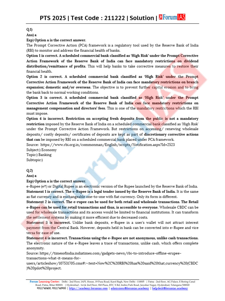 PTS 2025 Subject Wise Comprehensive Test - 211222 Sol Eng | PDF | Taxes ...