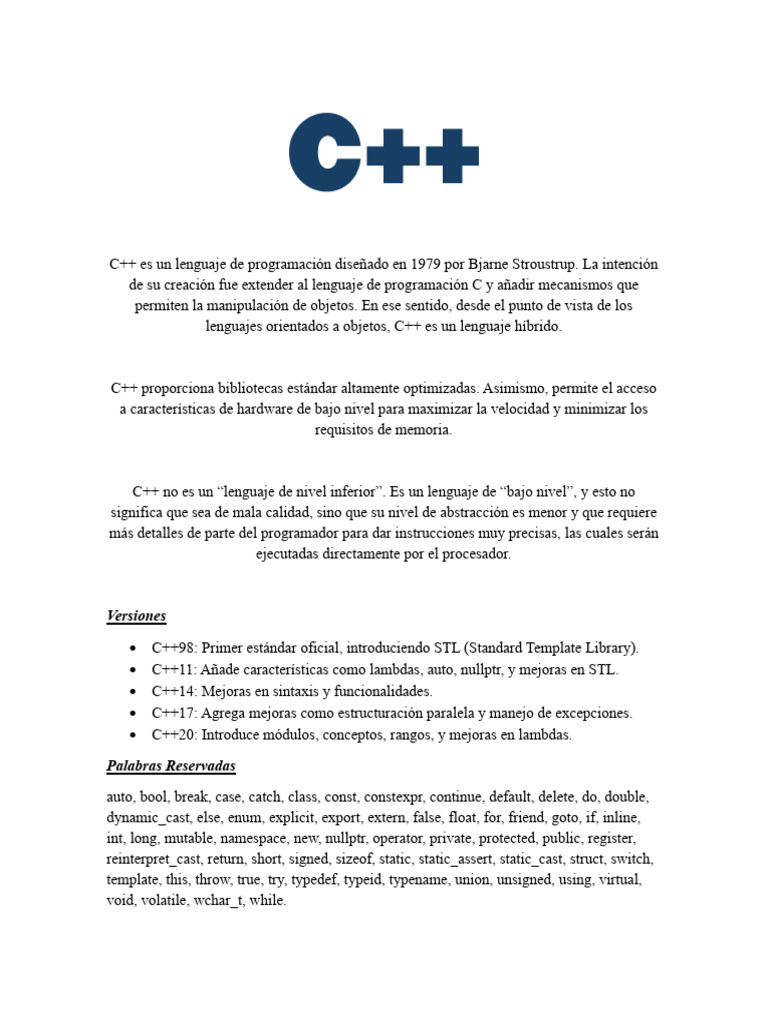 Infografia C++ | PDF