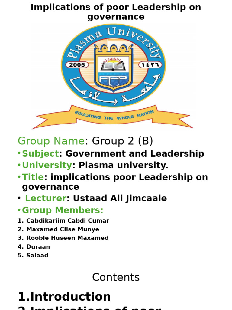 Effects of Poor Leadership on Governance | PDF | Motivational | Motivation