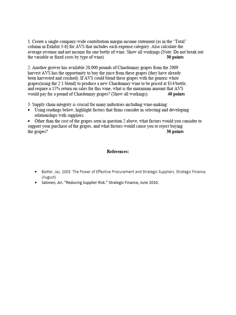 AVS Winery Financial Analysis and Strategies | PDF | Supply Chain | Wine