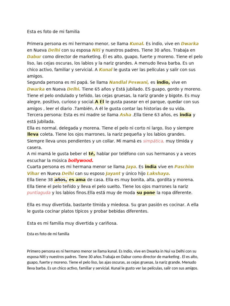 Esta Es Foto de Mi Familia | PDF