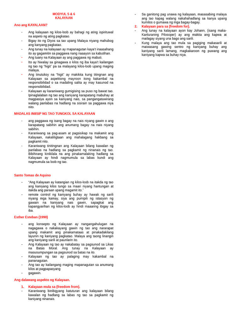 Esp 10 - Q1 - Module 5 & 6 | PDF
