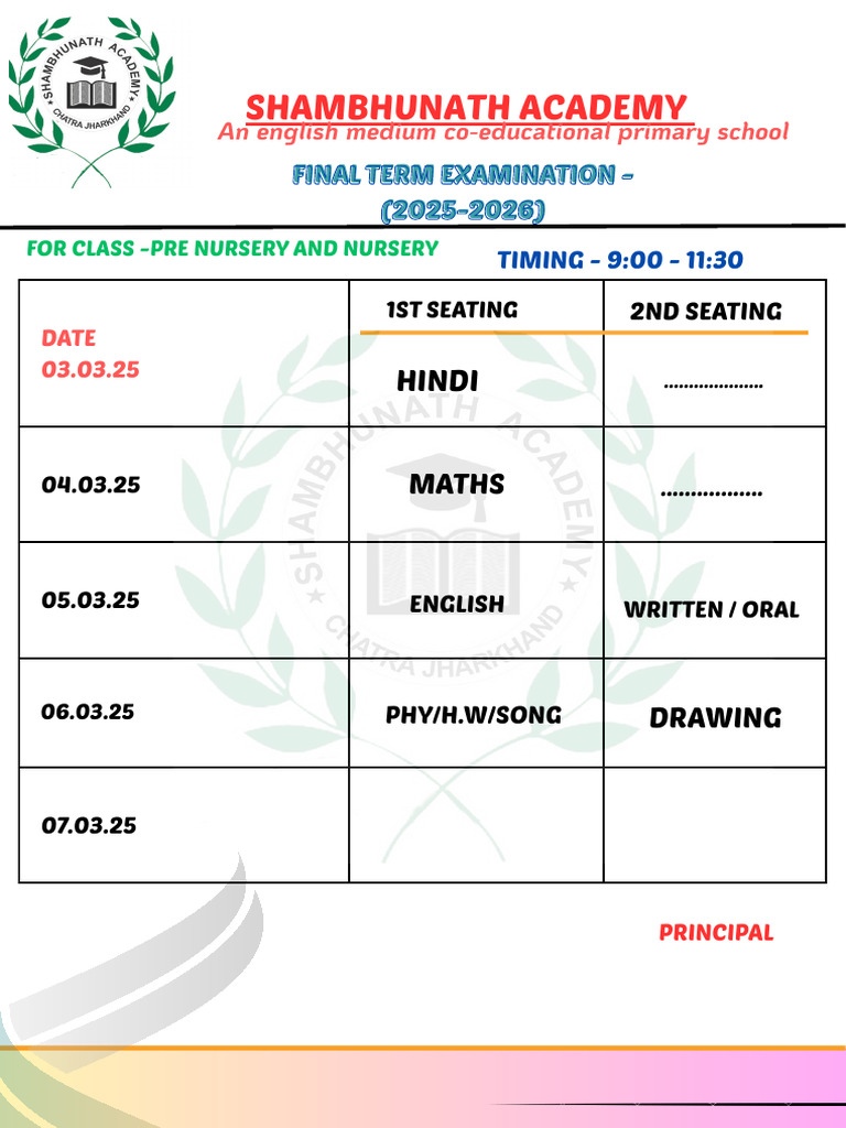 PRE NURSERY AND NURSERY Routine | PDF
