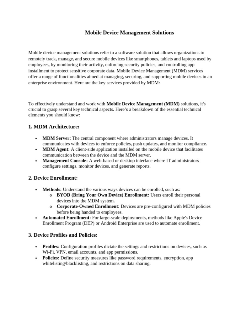 Mobile Device Management Explained | PDF | Mobile App | Information ...