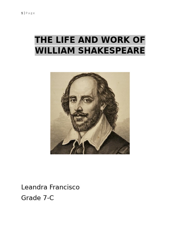 Life and Work of William Shakespeare | PDF | William Shakespeare | Theatre