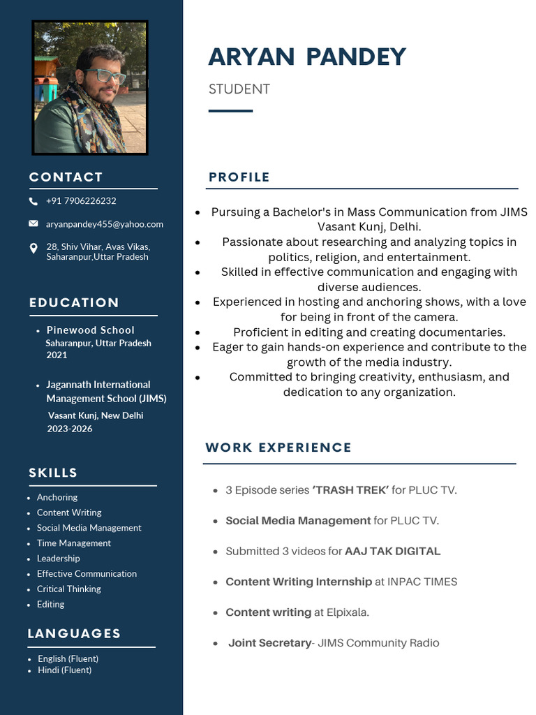 Aryan Pandey Resume | PDF