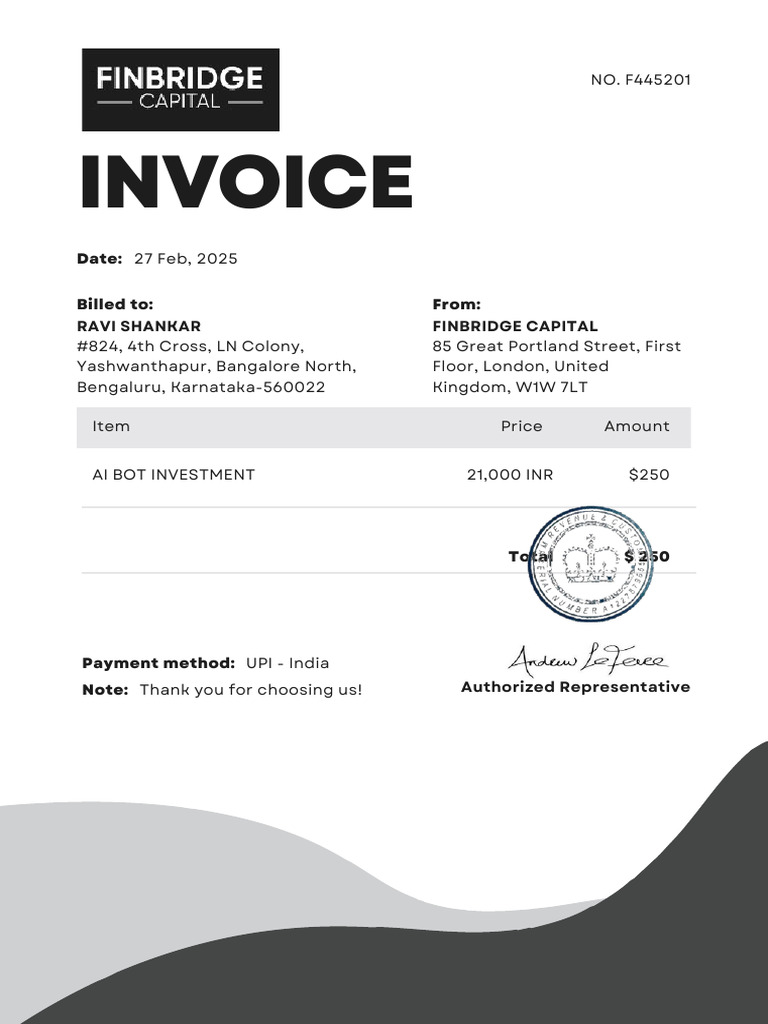 INVOICE - Ravi Shankar | PDF