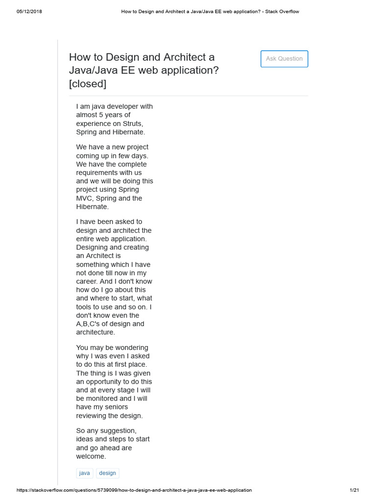 Java EE Web Application Design Guide | PDF | Class (Computer ...