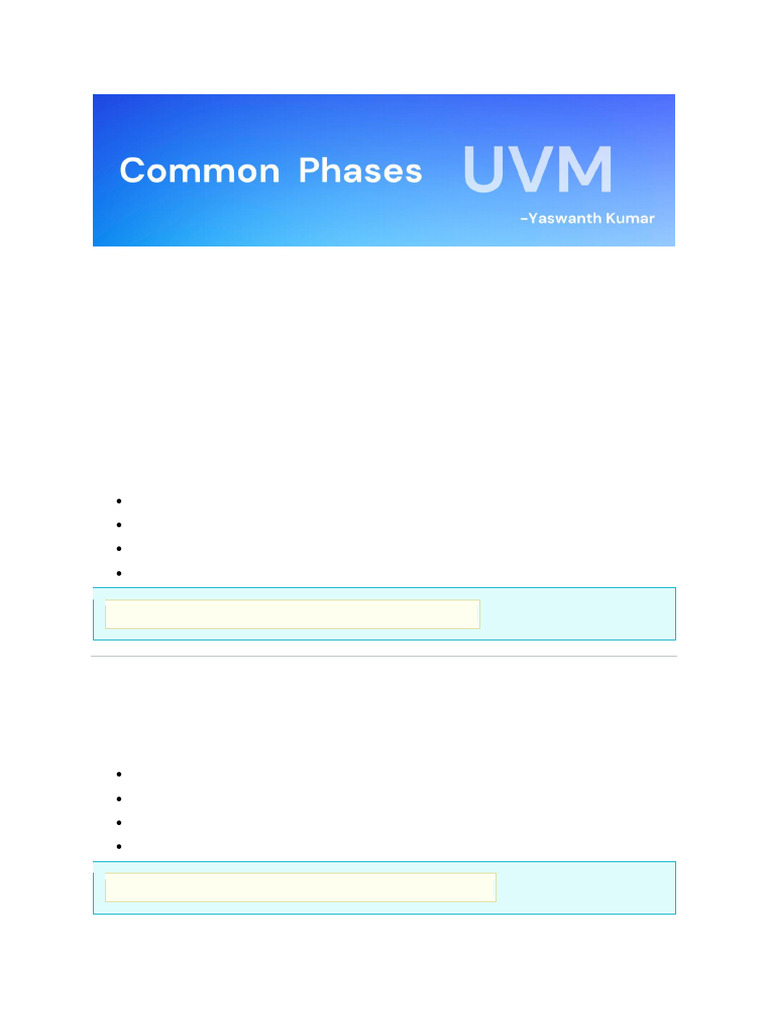 Phases of UVM | PDF | Function (Mathematics) | Computer Programming