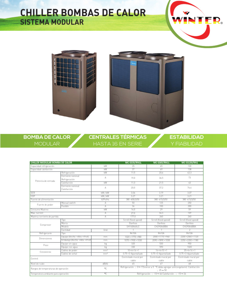 Chillers Modulares | PDF | Bomba de calor | Ingeniería Termodinámica