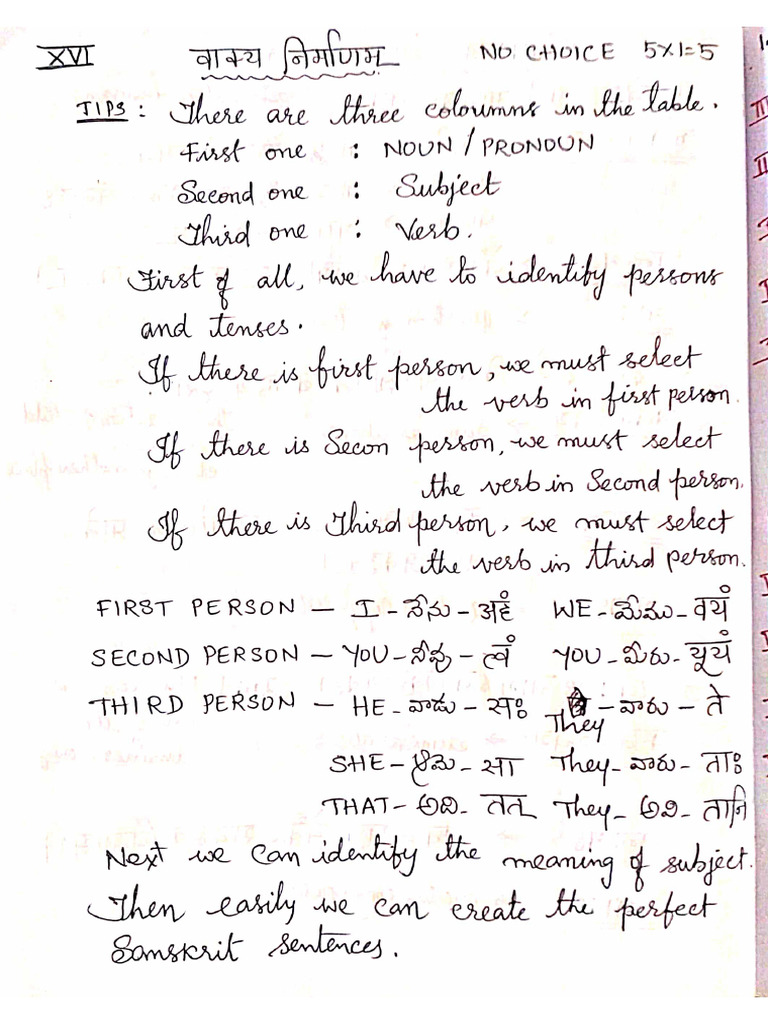 Senior - Creation of Sentences - 5 Marks (No Choice) | PDF