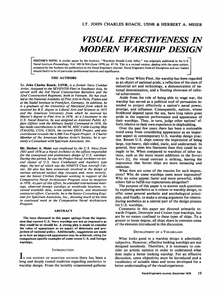 Aesthetics in Modern Warship Design | PDF | Ships | Warships