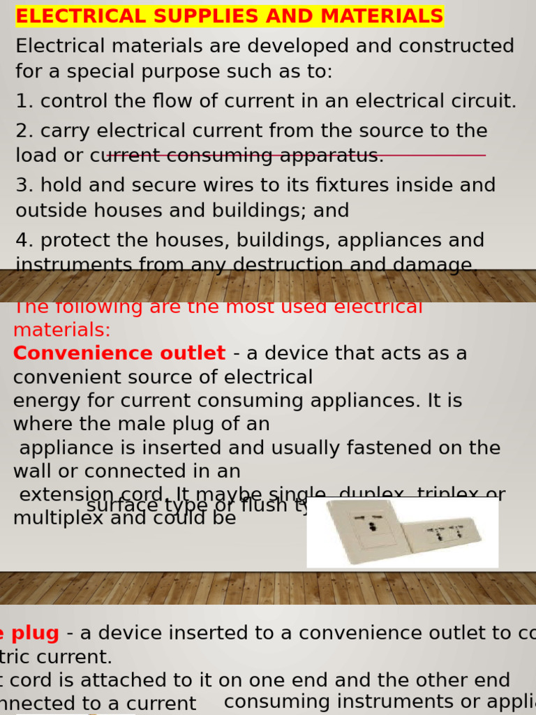 Eim Lesson w1 Materials | PDF | Electrical Wiring | Electrical Components