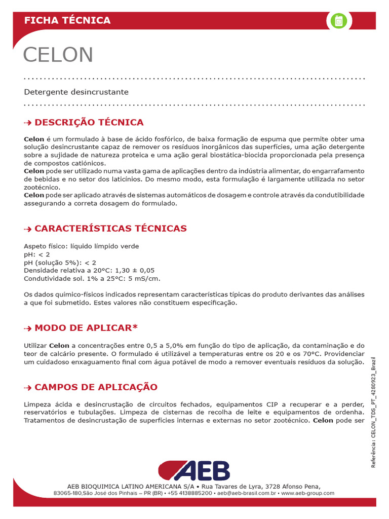 Celon Tds PT 4280923 Brazil | PDF | Química