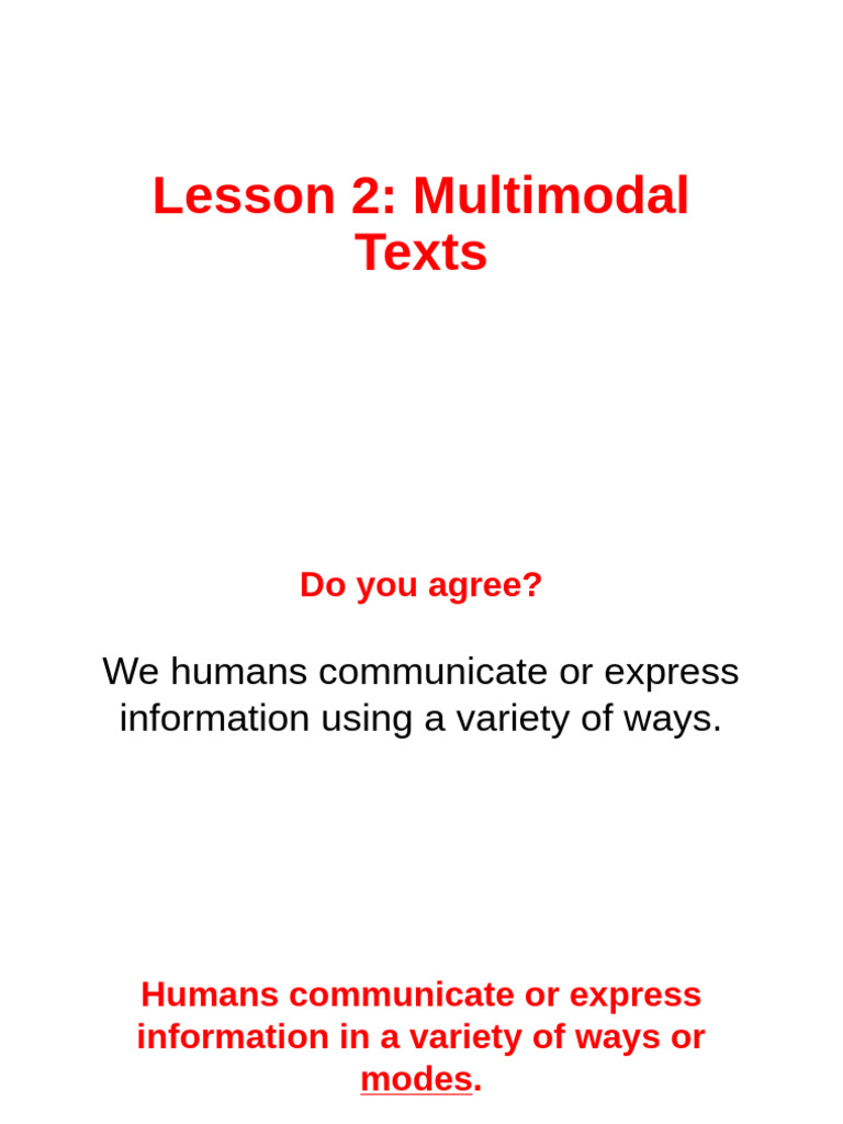Lesson 2 Multimodal Texts | PDF