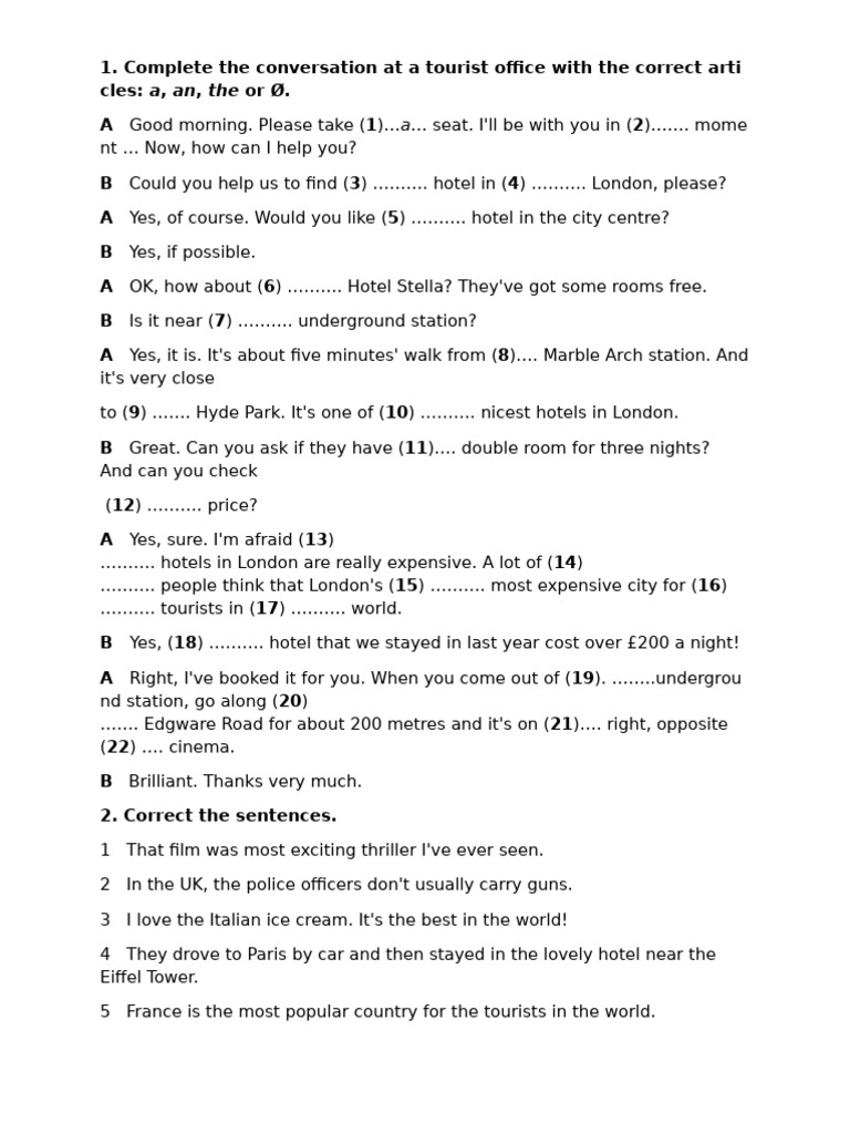 Articles excercises | PDF