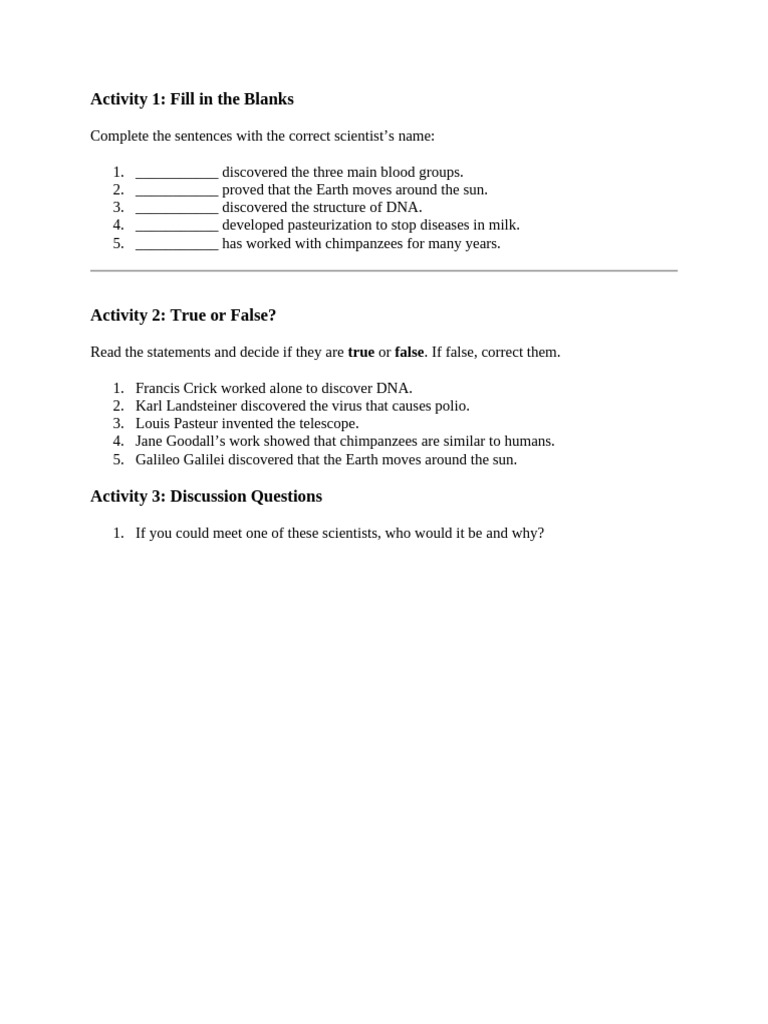 Exercises Discoveries | PDF
