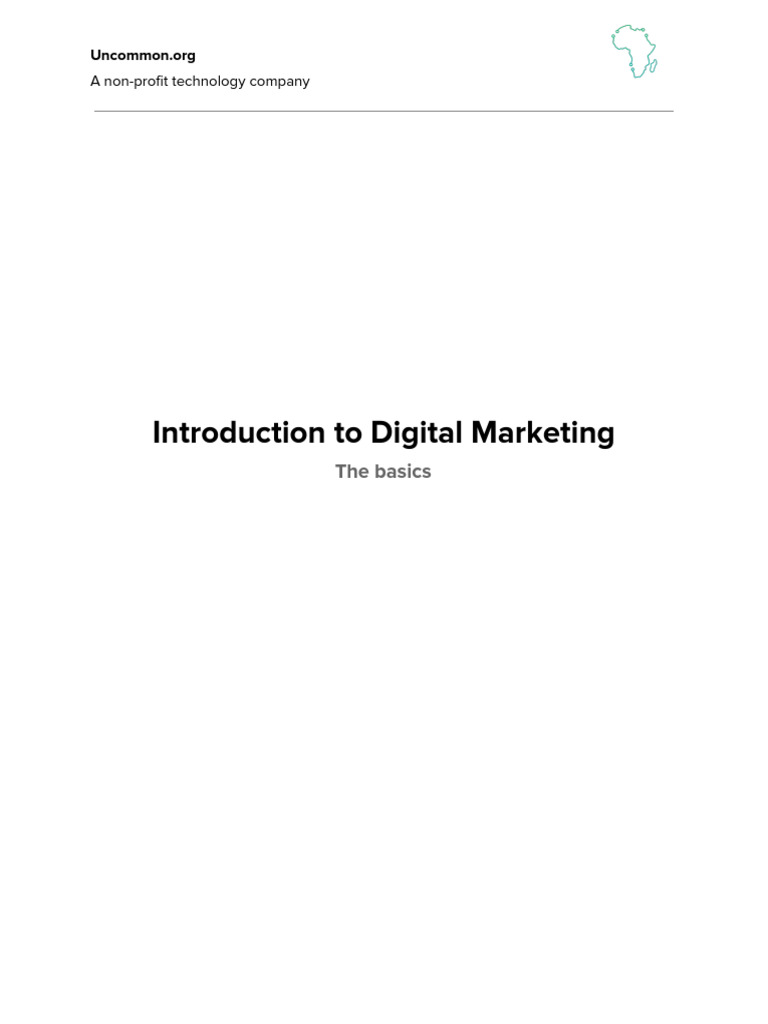 Introduction To Digital Marketing | PDF | Digital Marketing | Search ...