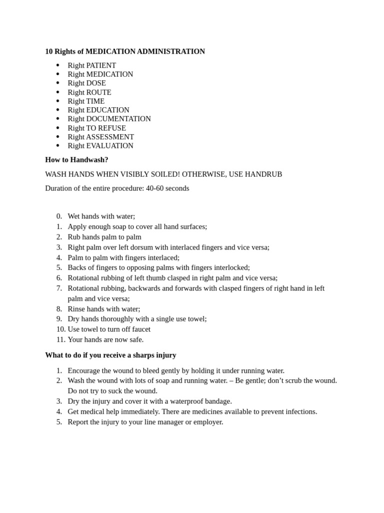 Medication Administration Rights & Safety Tips | PDF